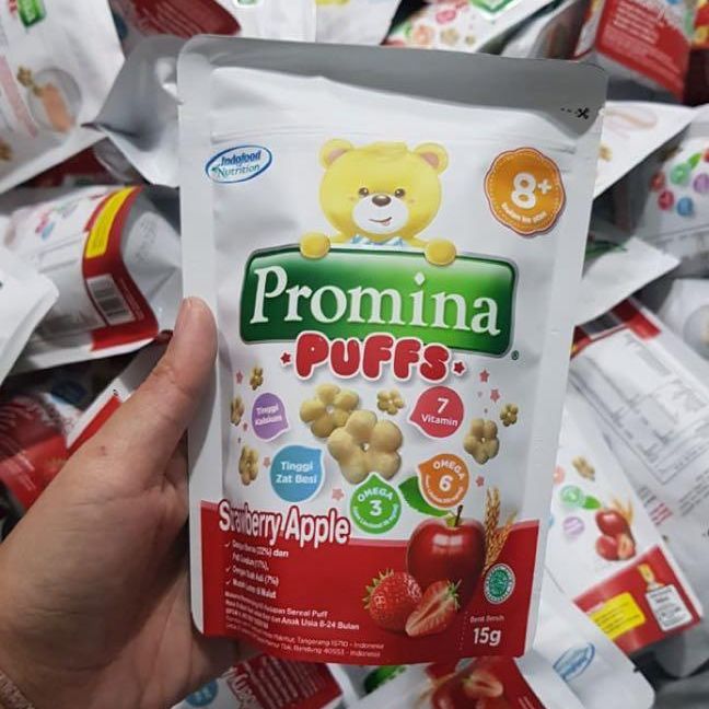 PROMINA Snack Rice Puffs Strawbery Apple Pack 15gr | Lazada Indonesia