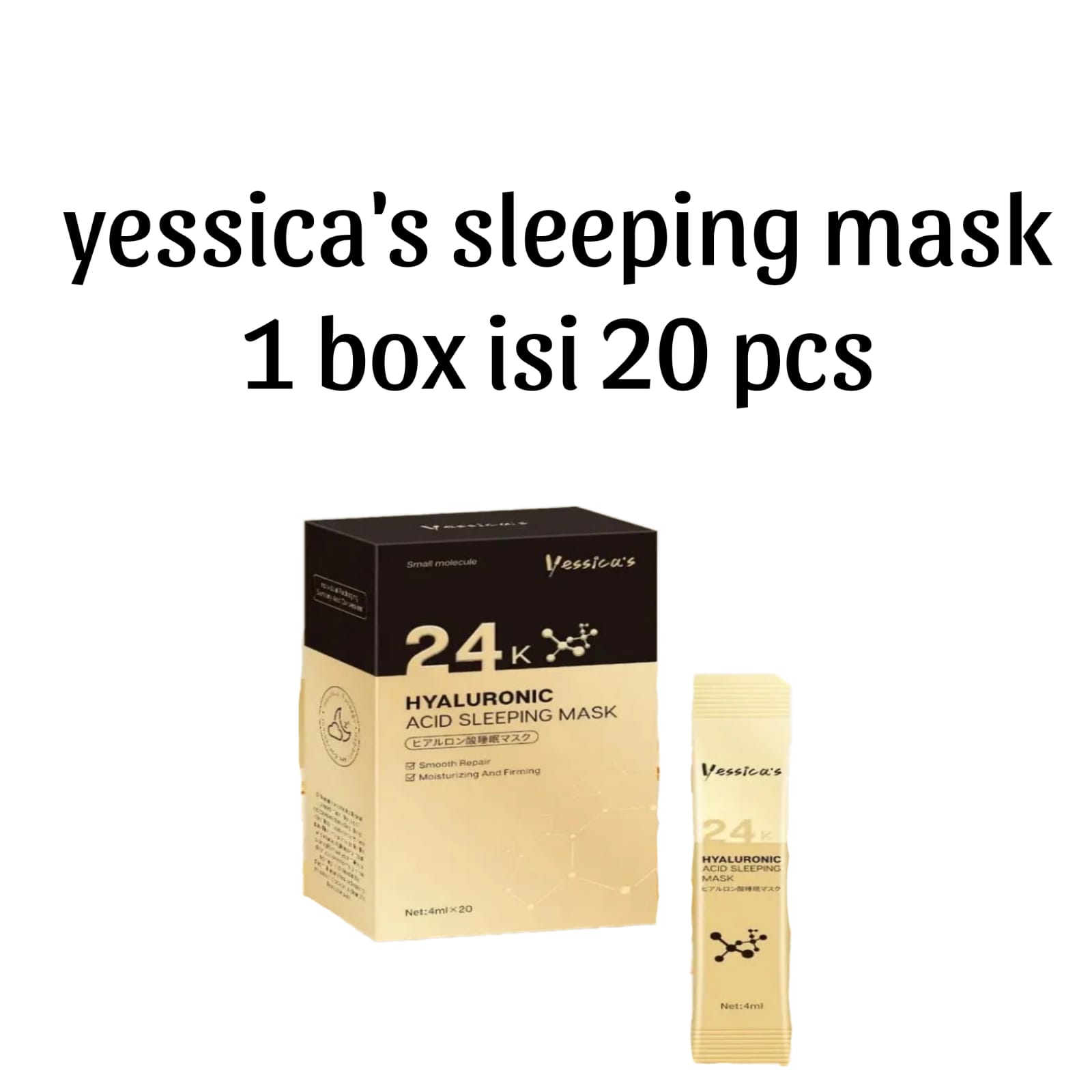 Yessica's 24K Sleeping Mask Hyaluronic Acid 1 Box Isi 20pcs | Lazada ...