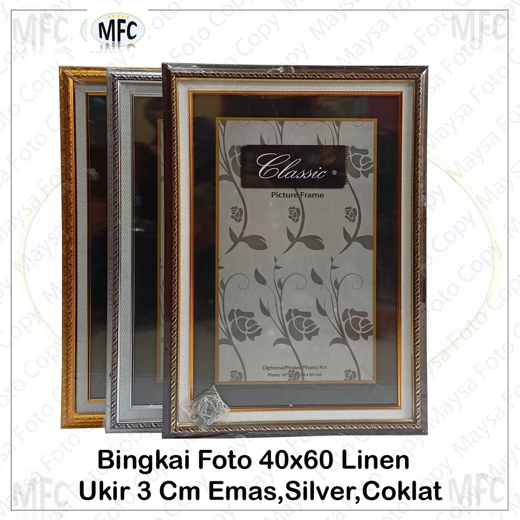 Bingkai A2 40x60 Linen Ukir 3 Cm Emas Silver Coklat | Lazada Indonesia