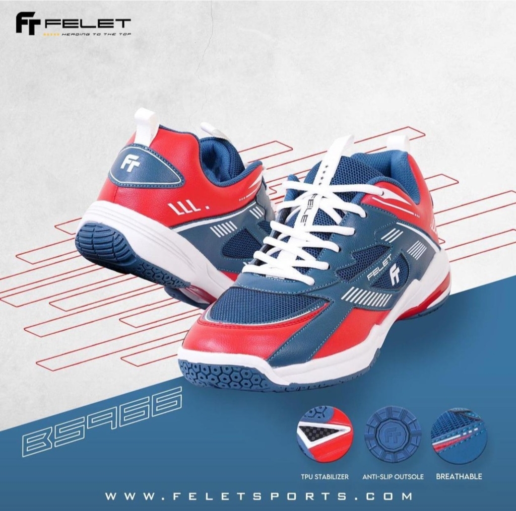 Sepatu Badminton Felet BS Oriiginal NEW Color Tiffany Red - Sepatu Bulutangkis Oriiginal ...