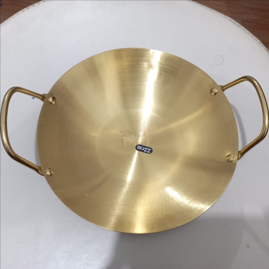 Wajan EMAS Kuali Mini Wok Gold Stainless Tebal 8 9 10 in / 22 24 26 ...