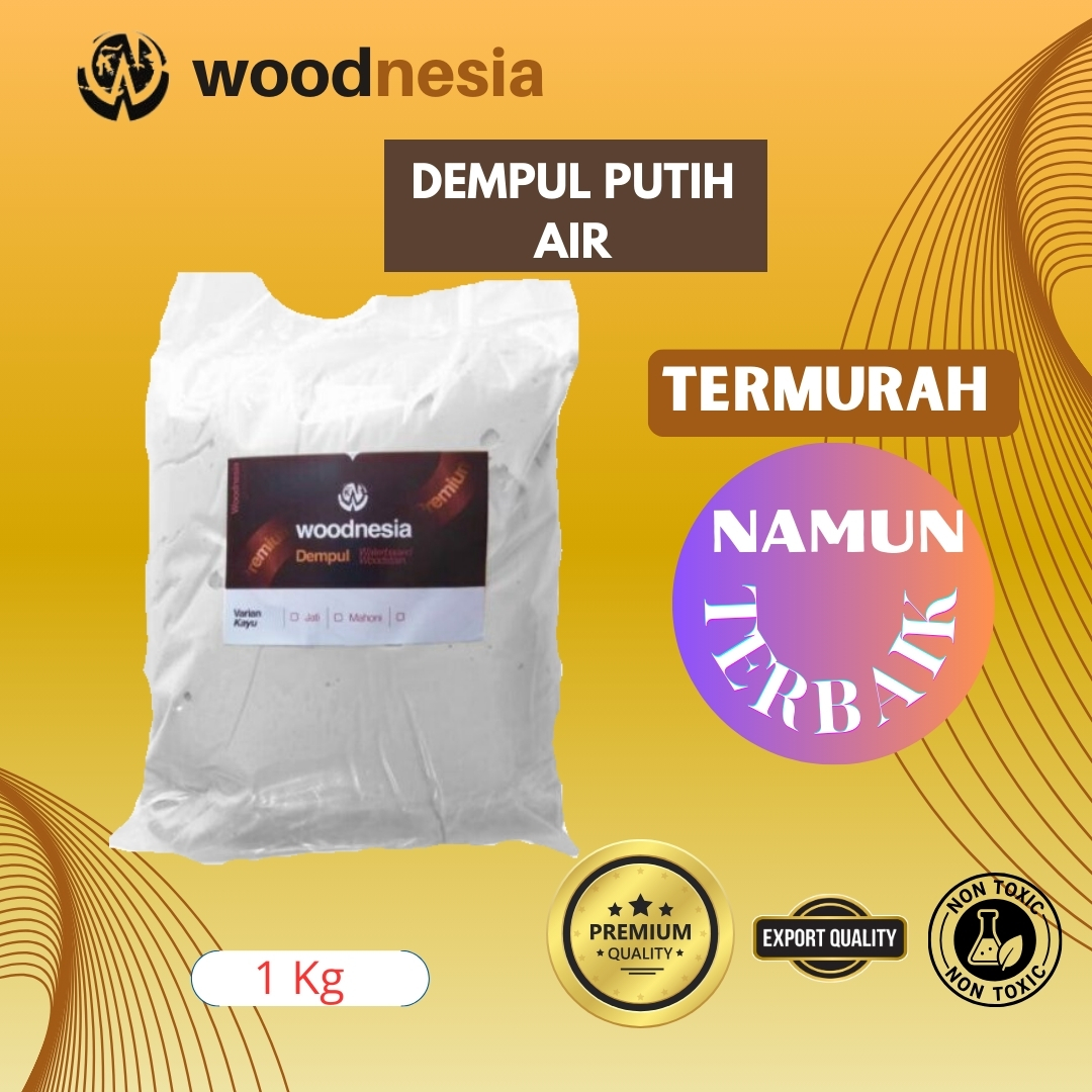 Dempul Kayu Putih Waterbase Wood Filler Woodnesia Premium 1 kg Cepat ...