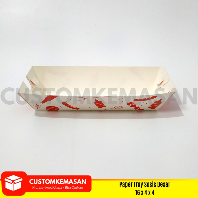 Paper Tray Sosis Kecil Isi 75 Pcs, Box Sosis, Kemasan Sosis, Wadah ...