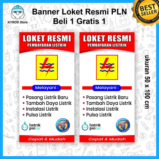 BANNER PLN / BANNER TOKEN LISTRIK / BACKDROP PLN | Lazada Indonesia