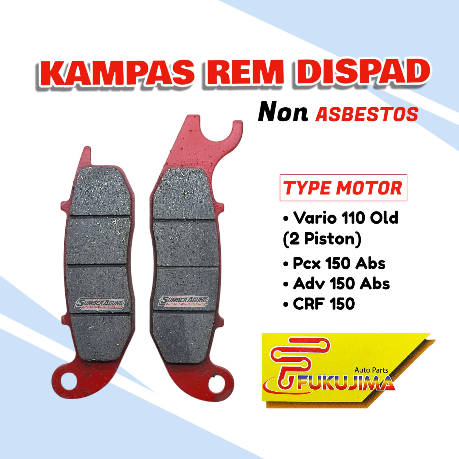 DISPAD KAMPAS REM CAKRAM DEPAN VARIO 110 OLD PCX ADV 150 CRF 150 ...