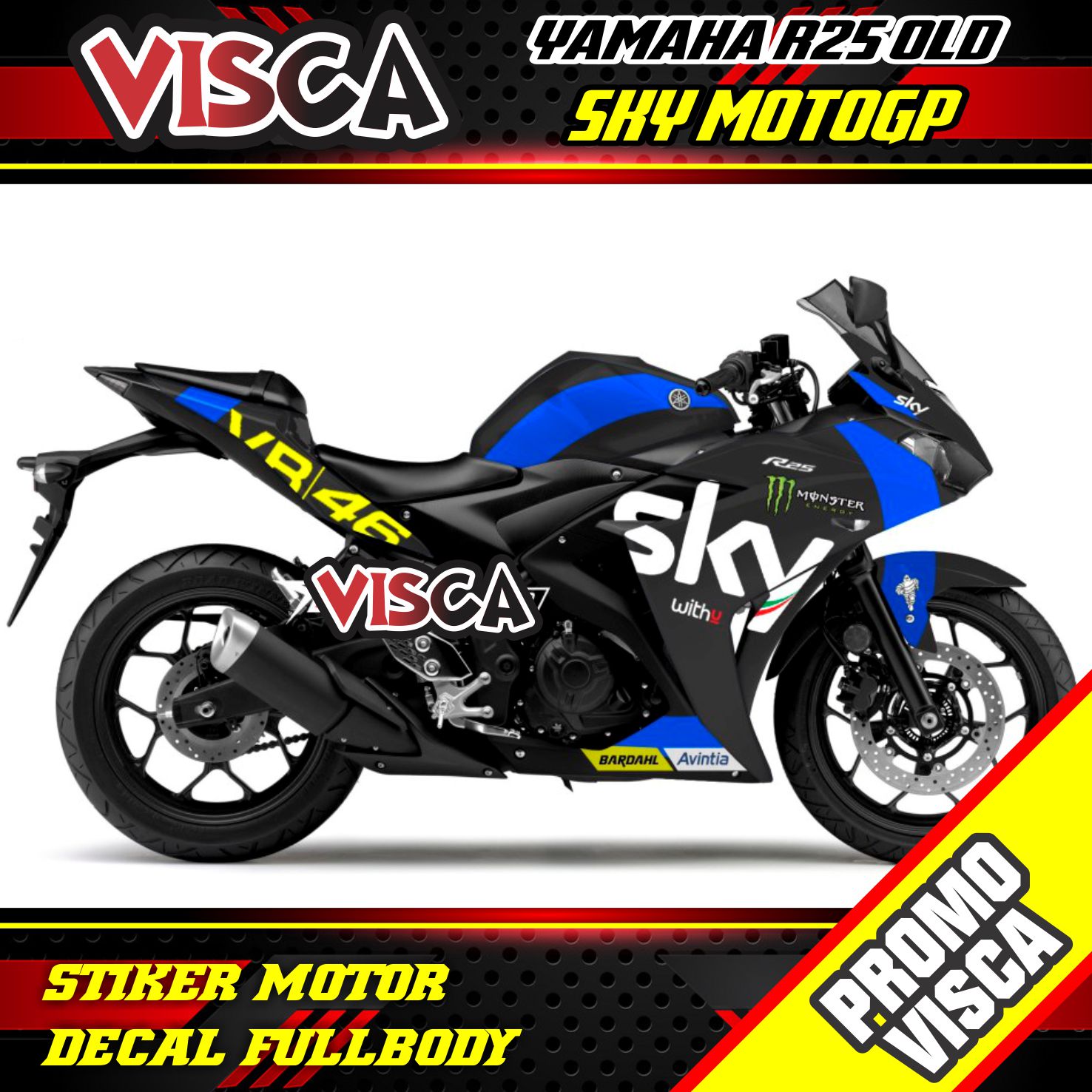 Decal R25 Full Body Decal Yamaha R25 Old Stiker R25 Full Body Stiker ...