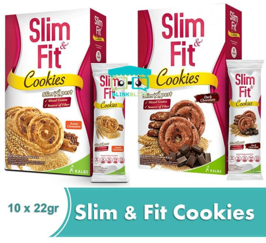 BOX Slimfit Cookies Dark Chocolate Raisin Cinnamon Biskuit Diet Biscuit ...