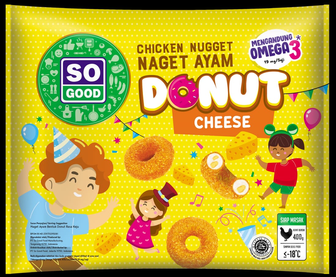 CHEESE CHICKEN NUGGET DONUT SO GOOD 400GR NAGET AYAM KEJU DONAT HALAL | Lazada Indonesia