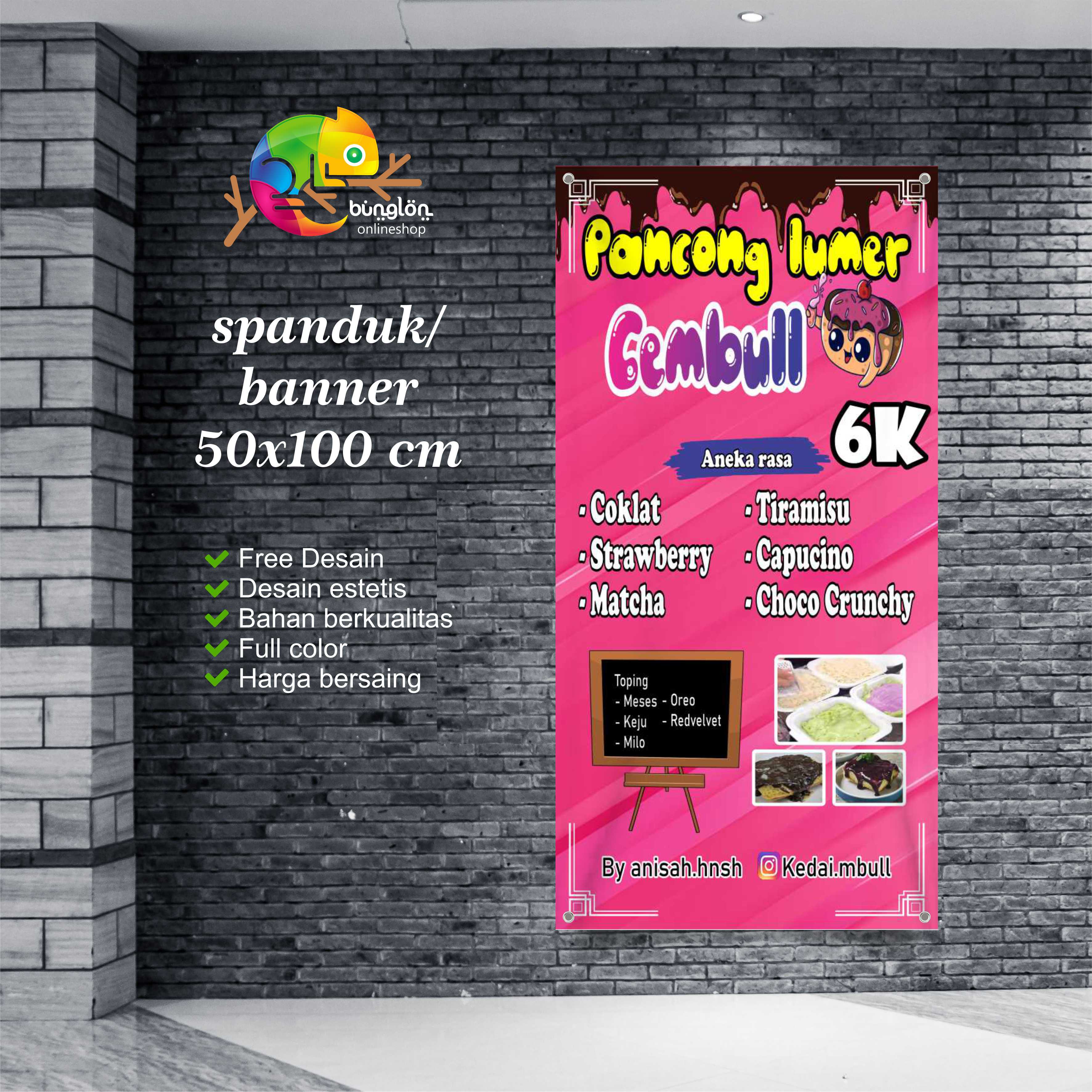 Spanduk 50X100 Banner Pancong Lumer Custom Desain | Lazada Indonesia