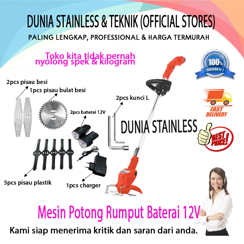 Mesin Potong Rumput 12V /Cordless Electric Lawn Mower 12V | Lazada ...