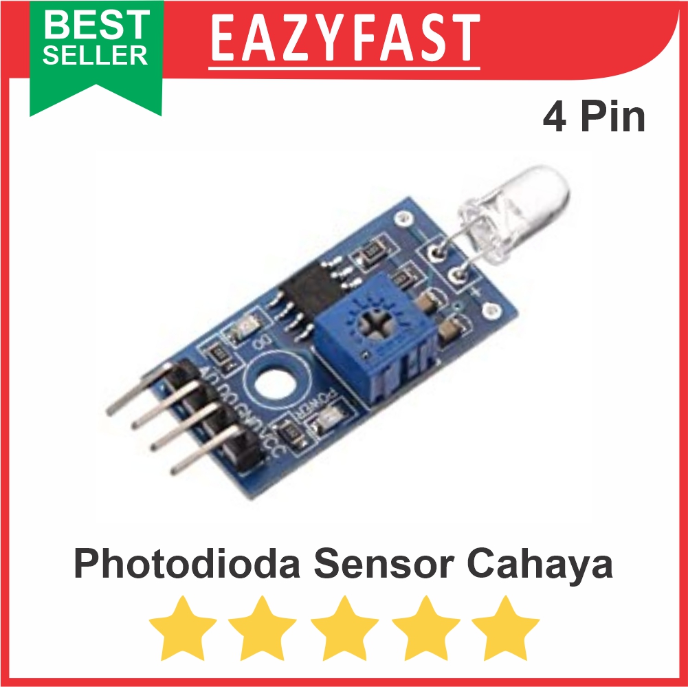 Photo Dioda Diode Light Sensor Cahaya Photodiode Photosensitive LED 4P ...