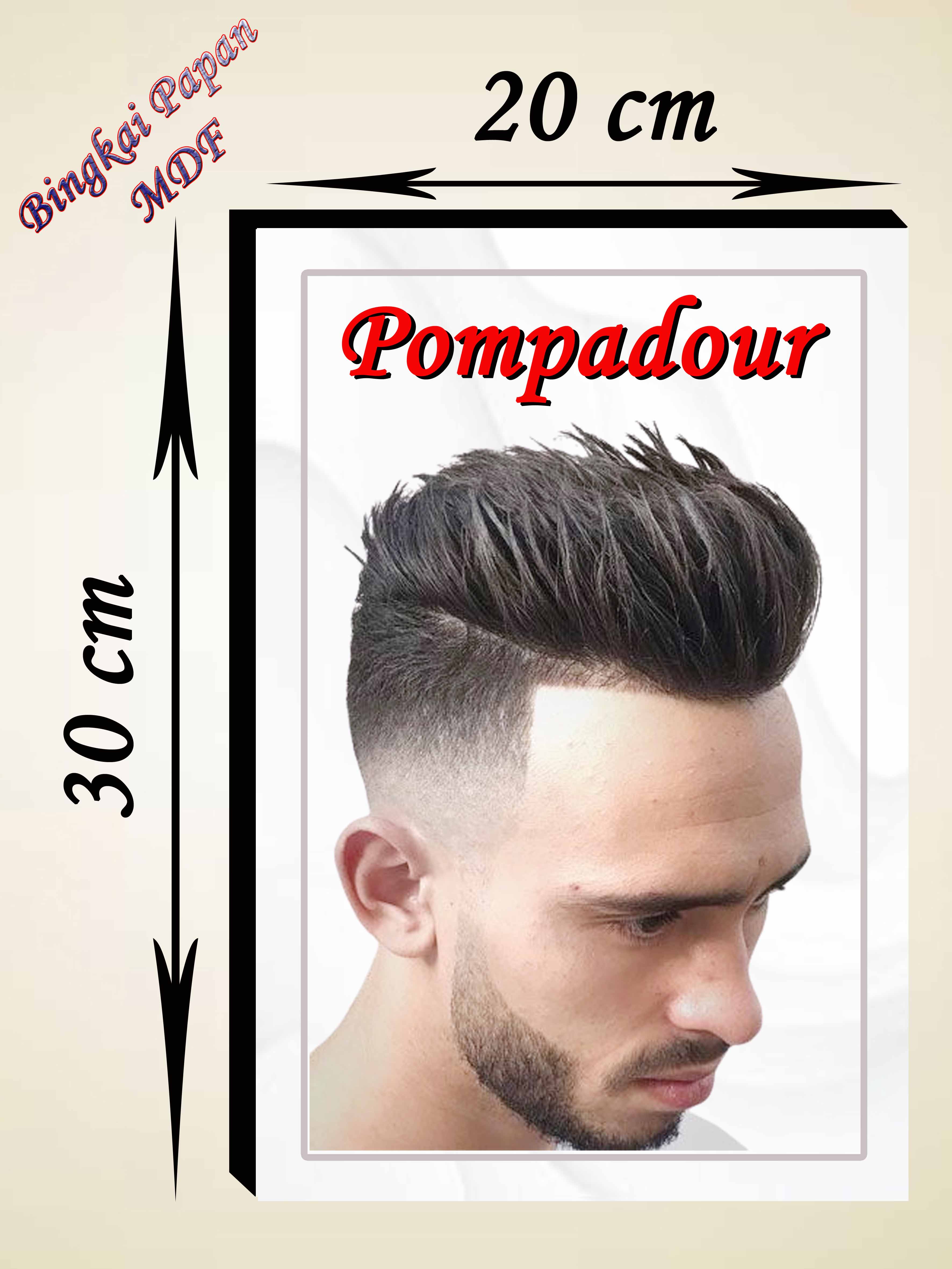 Poster model pangkas rambut dan barbershop bingkai MDF ukuran 20cm x ...