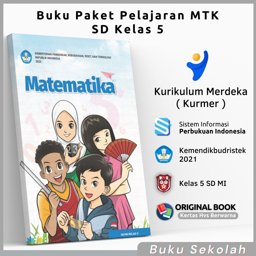 Buku Pelajaran Matematika MTK SD Kelas 5 V Kurikulum Merdeka Belajar Terbaru Kurmer Kumer / Buku ...