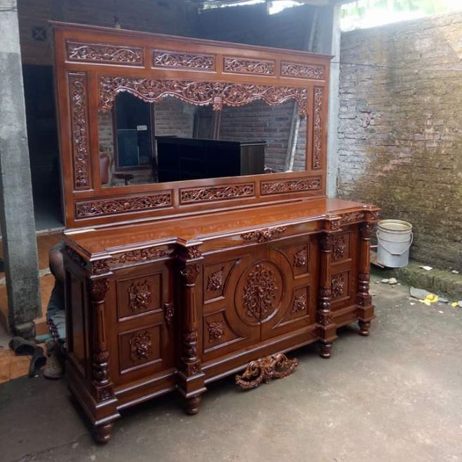 Bufet Nusantara sama kaca / Buffet Nusantara Murah / Buffet jati Buffet ...