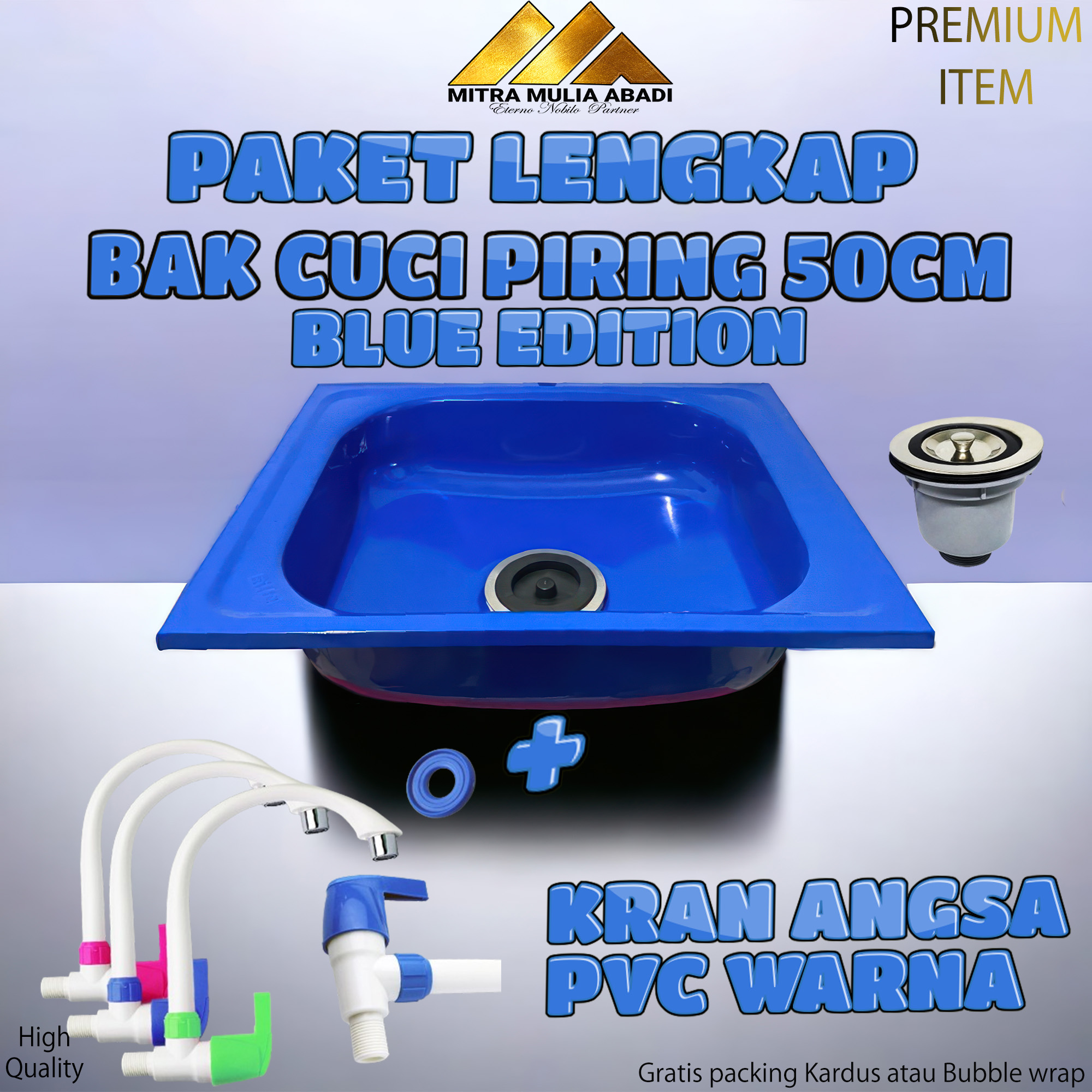 Bak Cuci Piring Biru Stainless Steel 50cm Fullset / Bak Cuci Piring ...