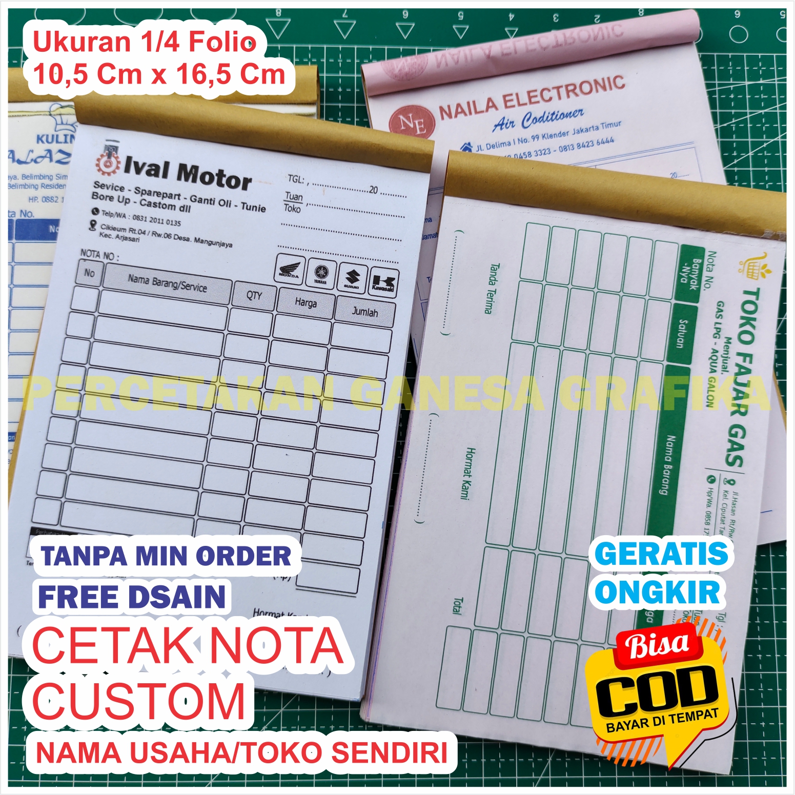 {SEDANG PROMO} Cetak Nota bon custom 2 play nama usaha toko sendiri ...