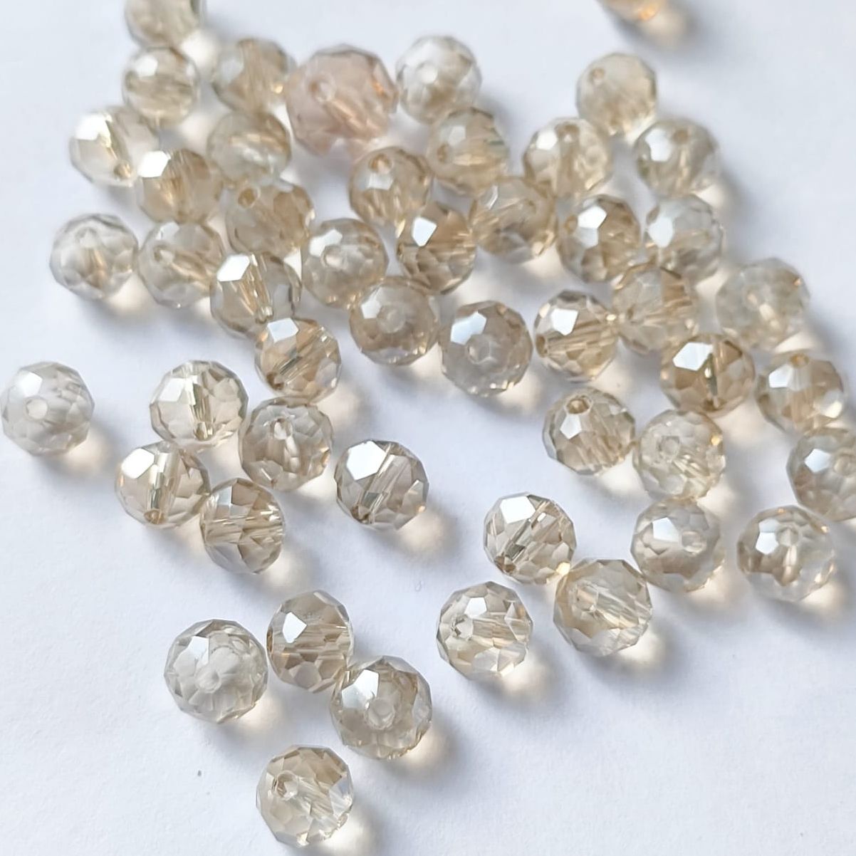 kristal ceko bulat manik manik warna bening pelangi metalik doff ukuran ...