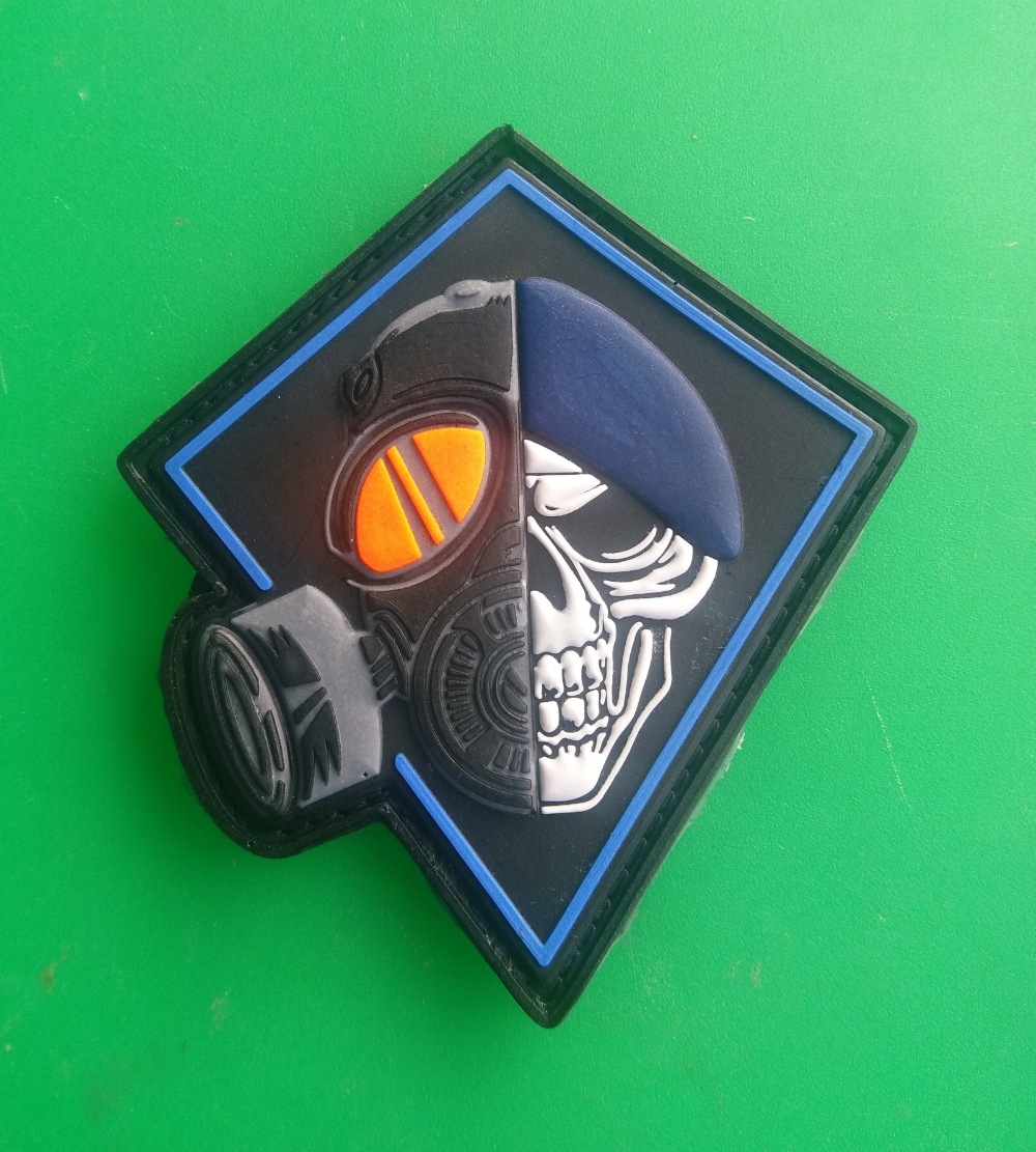 brimob tengkorak baret patch rubber/tempelan karet perekat/emblem karet ...