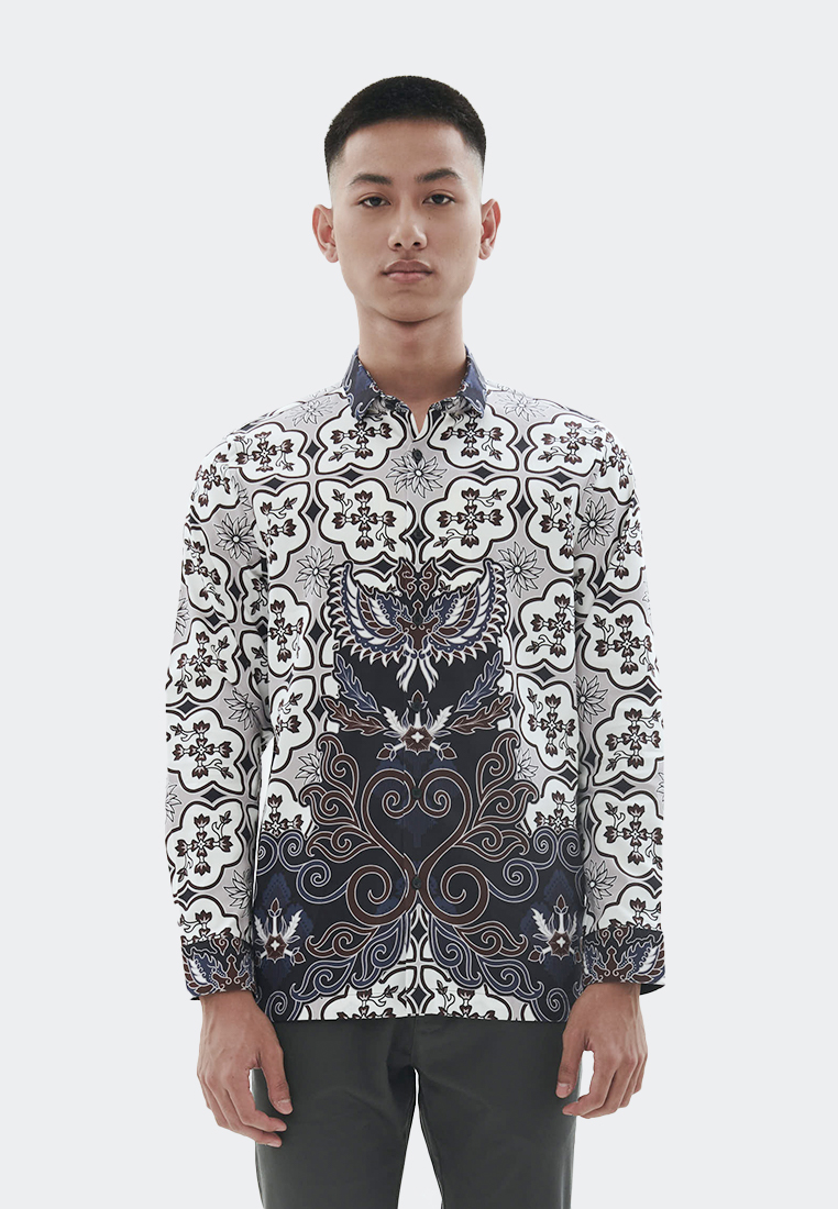 MANZONE Kemeja batik lengan panjang - NAGATA | Lazada Indonesia