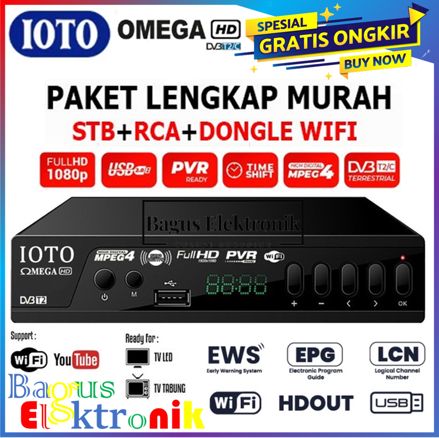 Set Top Box Tv Digital IOTO DVB T2 EWS Apple HD set topbox tv analog ke ... Set Top Box Tv Digital IOTO DVB T2 EWS Apple HD set topbox tv analog ke ...