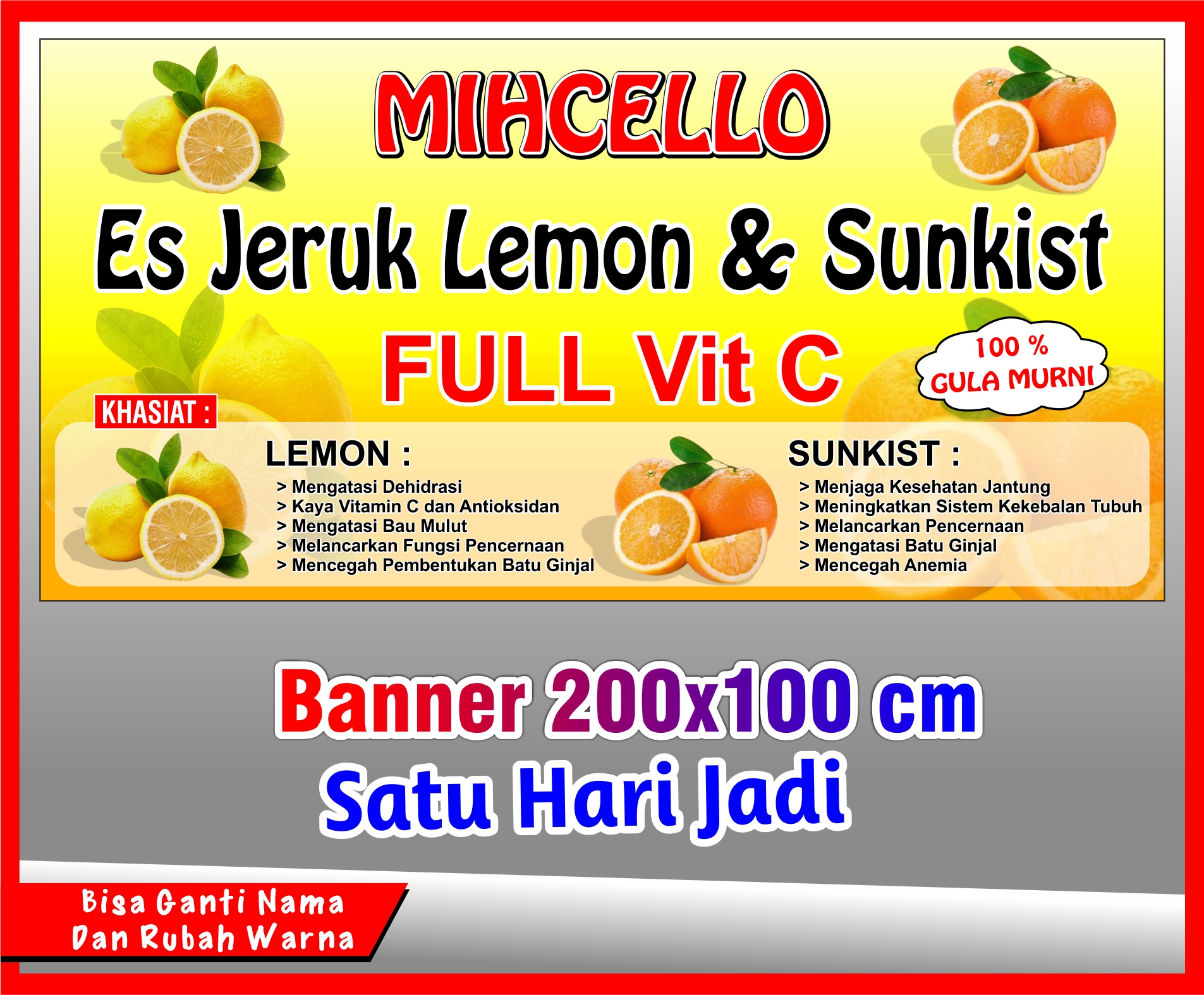 SPANDUK BANNER BACKDROP ES JERUK LEMON /CETAK SPANDUK ES JERUK LEMON ...