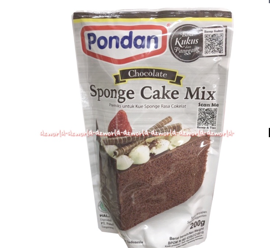 Pondan Vanilla Flavour Sponge Cake Mix 200gr Premix Tepung Instan Kue ...