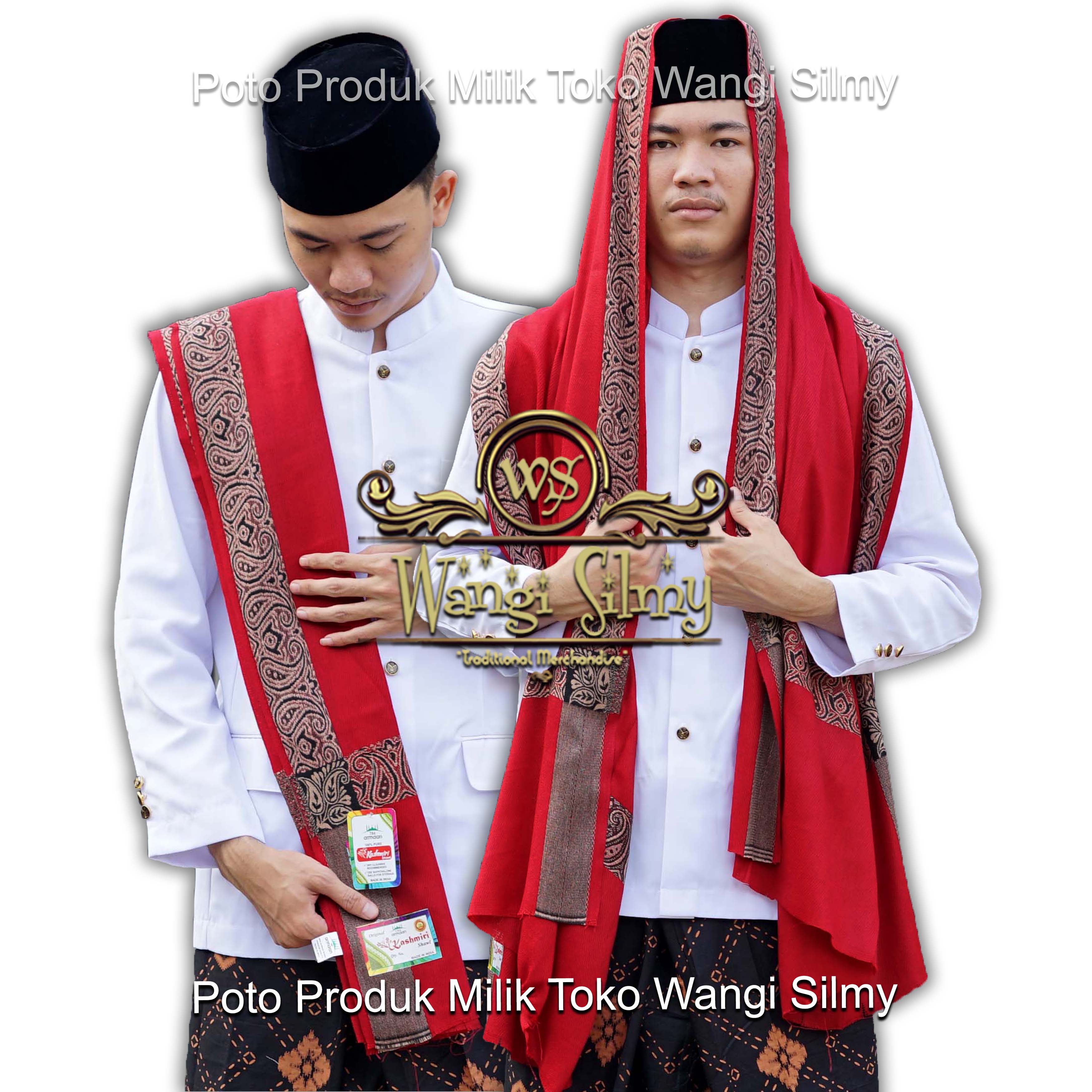 ( COD ) Sorban Kashmiri Warna Merah Marun Made in India / Sorban Haji ...