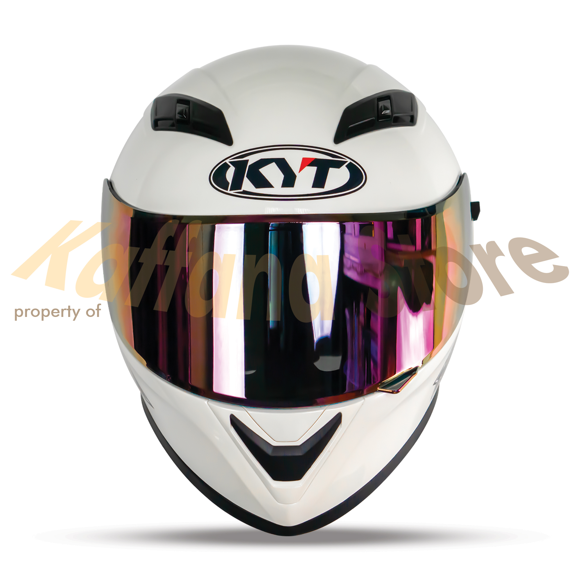 Helm KYT Falcon White Fullface Original Paket Ganteng | Lazada Indonesia