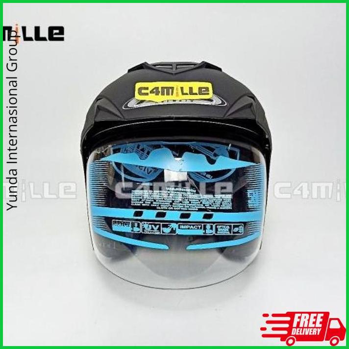 Helm Duke Solid Black Doff Double Visor Half Face Murah Sni Terbaik ...