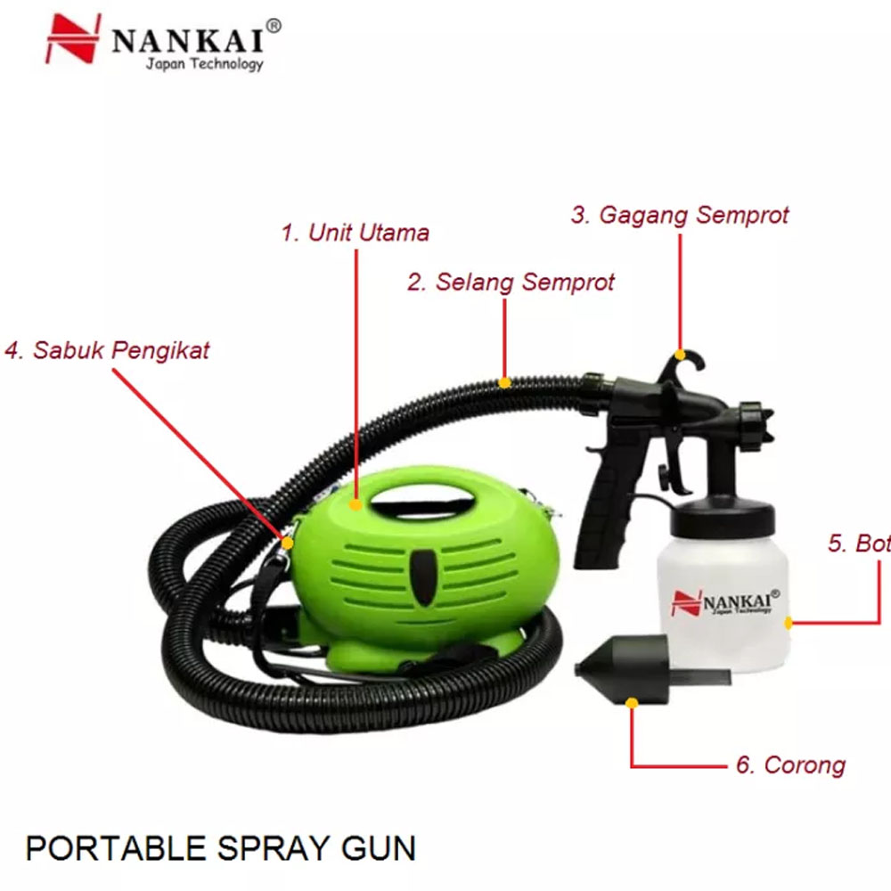 Nankai Spray Gun Portable Elektrik Paint Gun Semprotan Cat / Portable ...