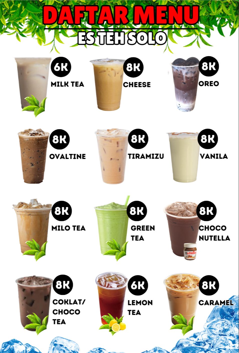 DESAIN DAN CETAK DAFTAR MENU ANEKA USAHA JUALAN ES DAN MAKANAN FREE ...