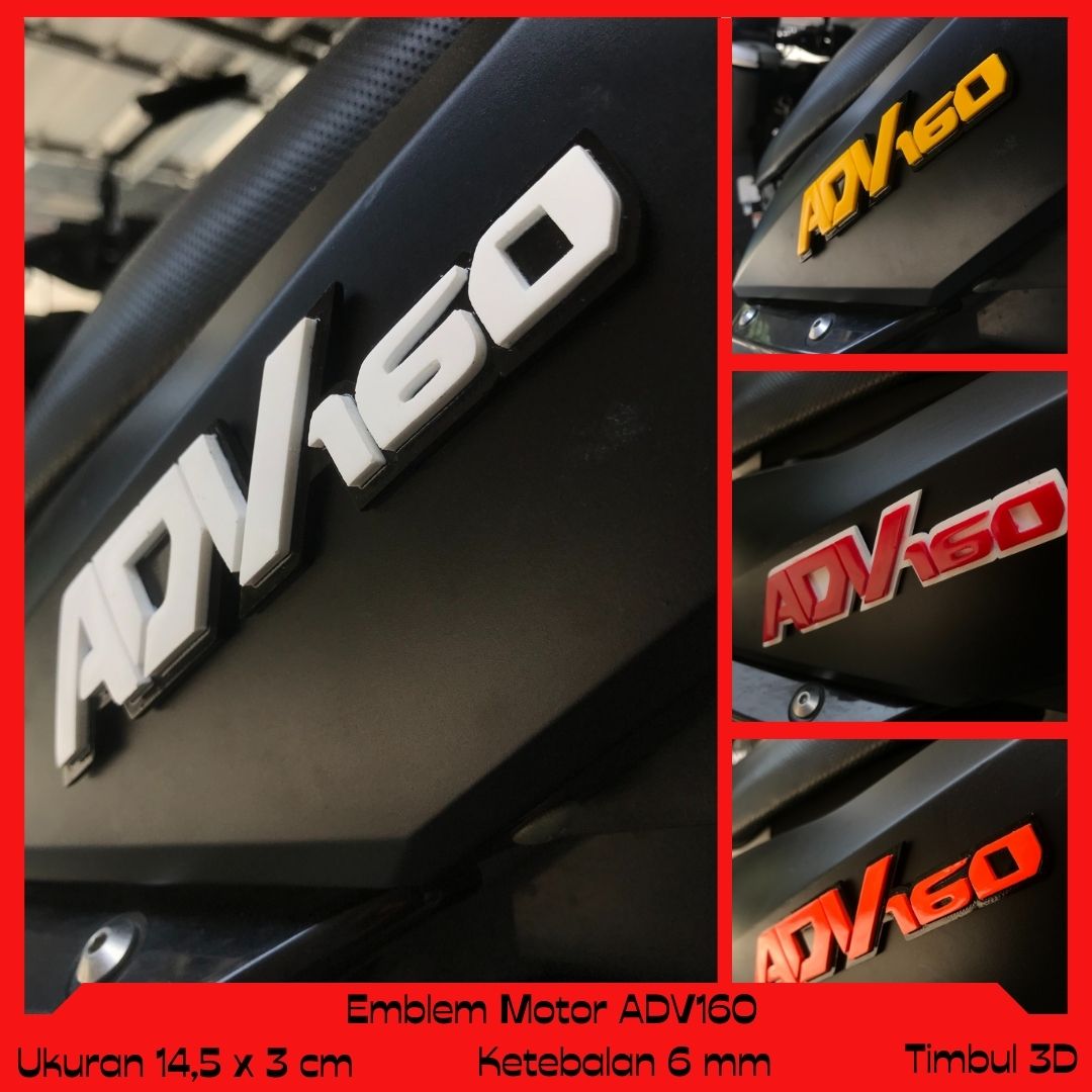 EMBLEM MOTOR ADV 160 VARIASI HURUF TIMBUL 3 DIMENSI BAHAN RESIN ...