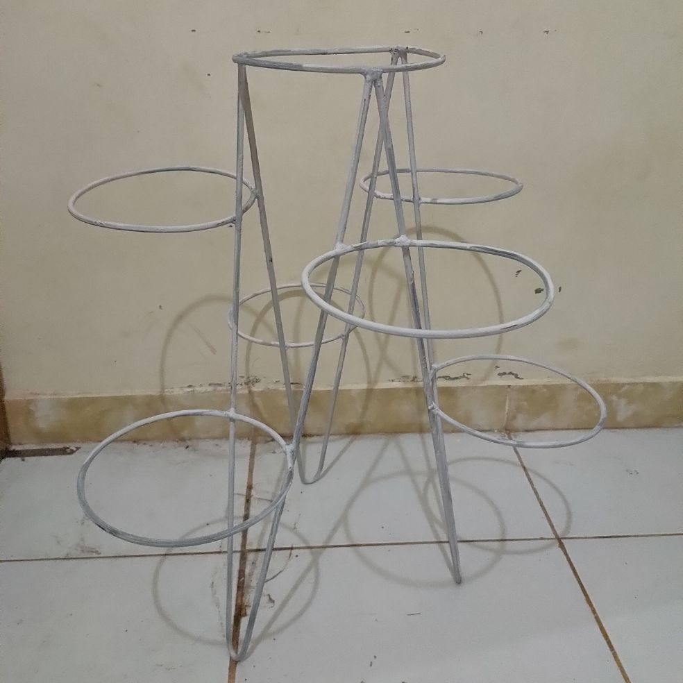 RAK POT MURAH... STANDING RAK POT 7 LUBANG tinggi 60cm.. putih | Lazada ...