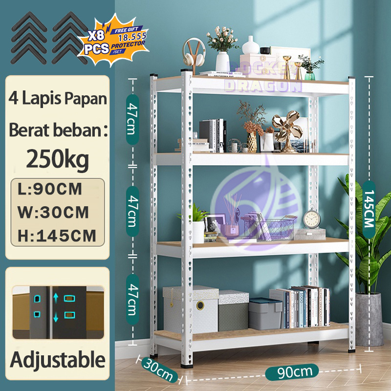 Pocket Dragon Rak Besi Gudang Rak Besi Siku 5 susun Rak serbaguna ...