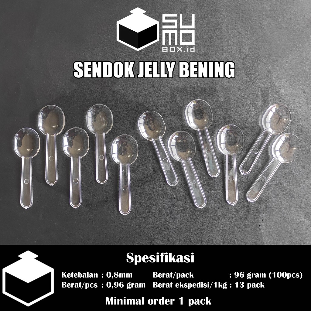 Sendok plastik jelly bening kecil isi 100pcs jelly ice cream bening ...