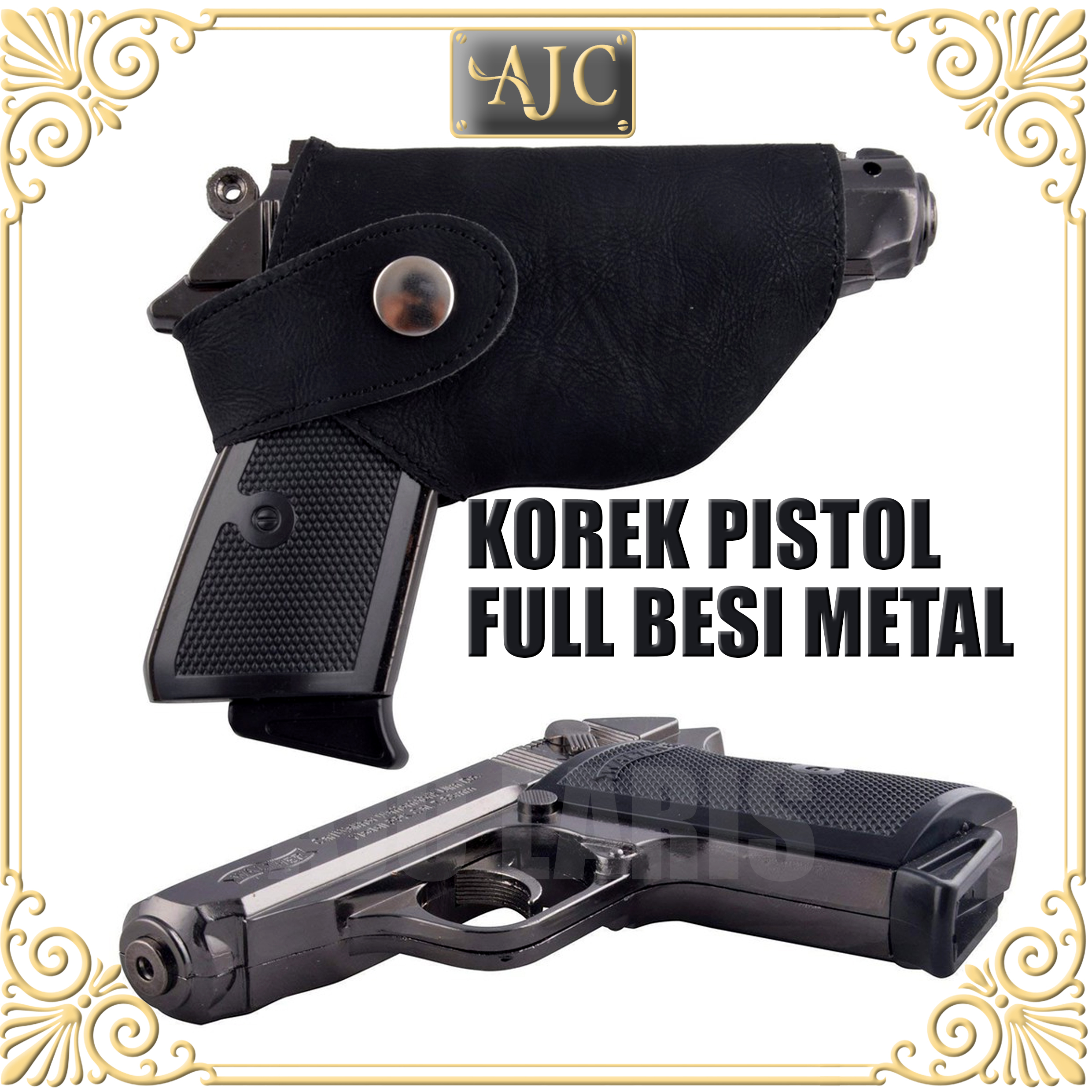 KOREK API PISTOL FULL BESI METAL FREE SARUNG FULL BLACK | Lazada Indonesia
