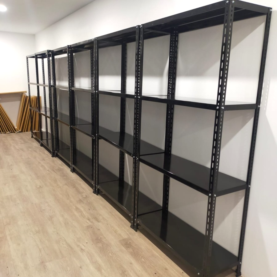 Rak Besi Siku lubang 30x100x200cm Lemari 5 susun Etalase toko/Rak ...