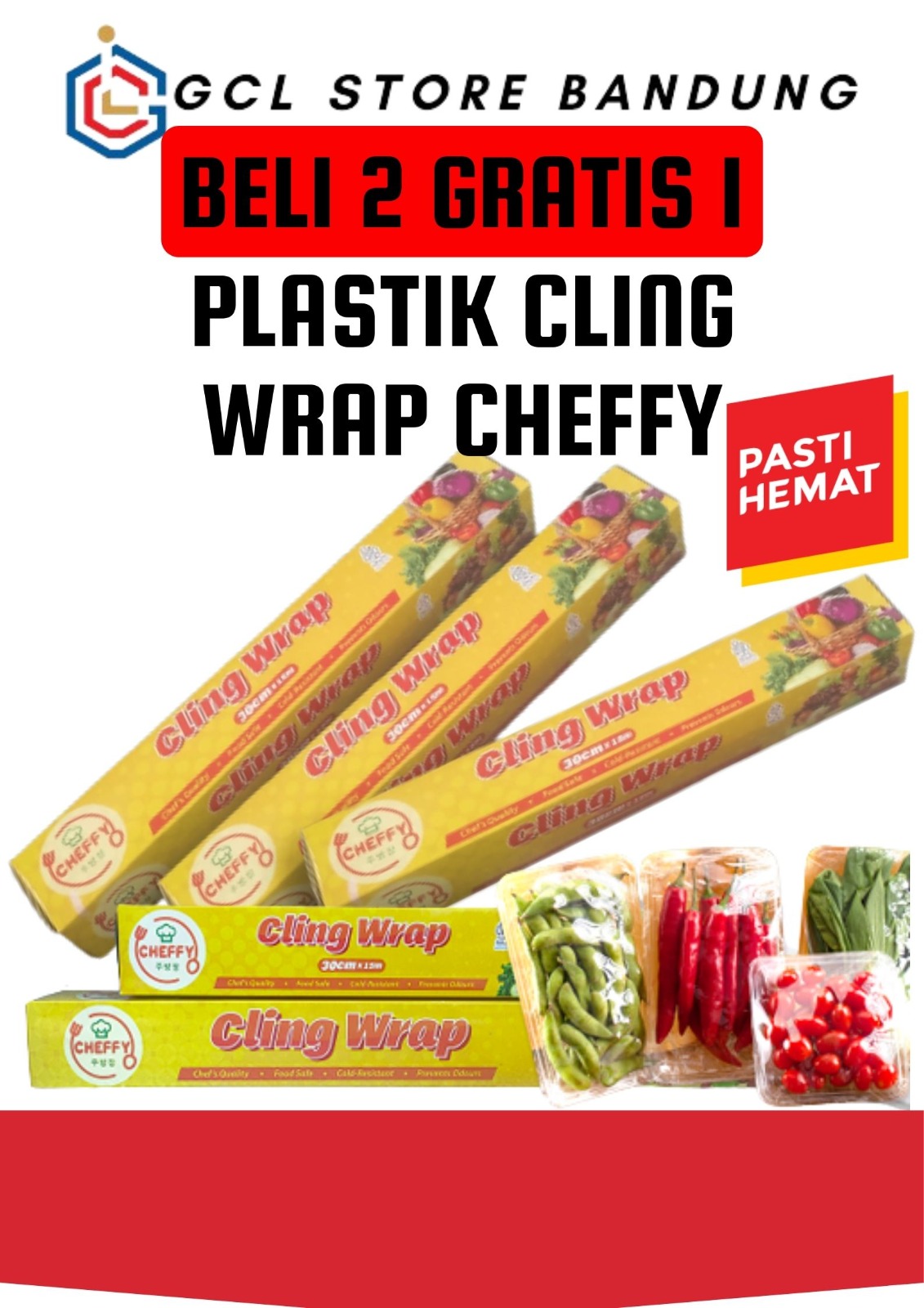 BELI 2 GRATIS 1 Plastik Wrapping Cling | PLASTIC WRAP 30 Cm x 15 M ...
