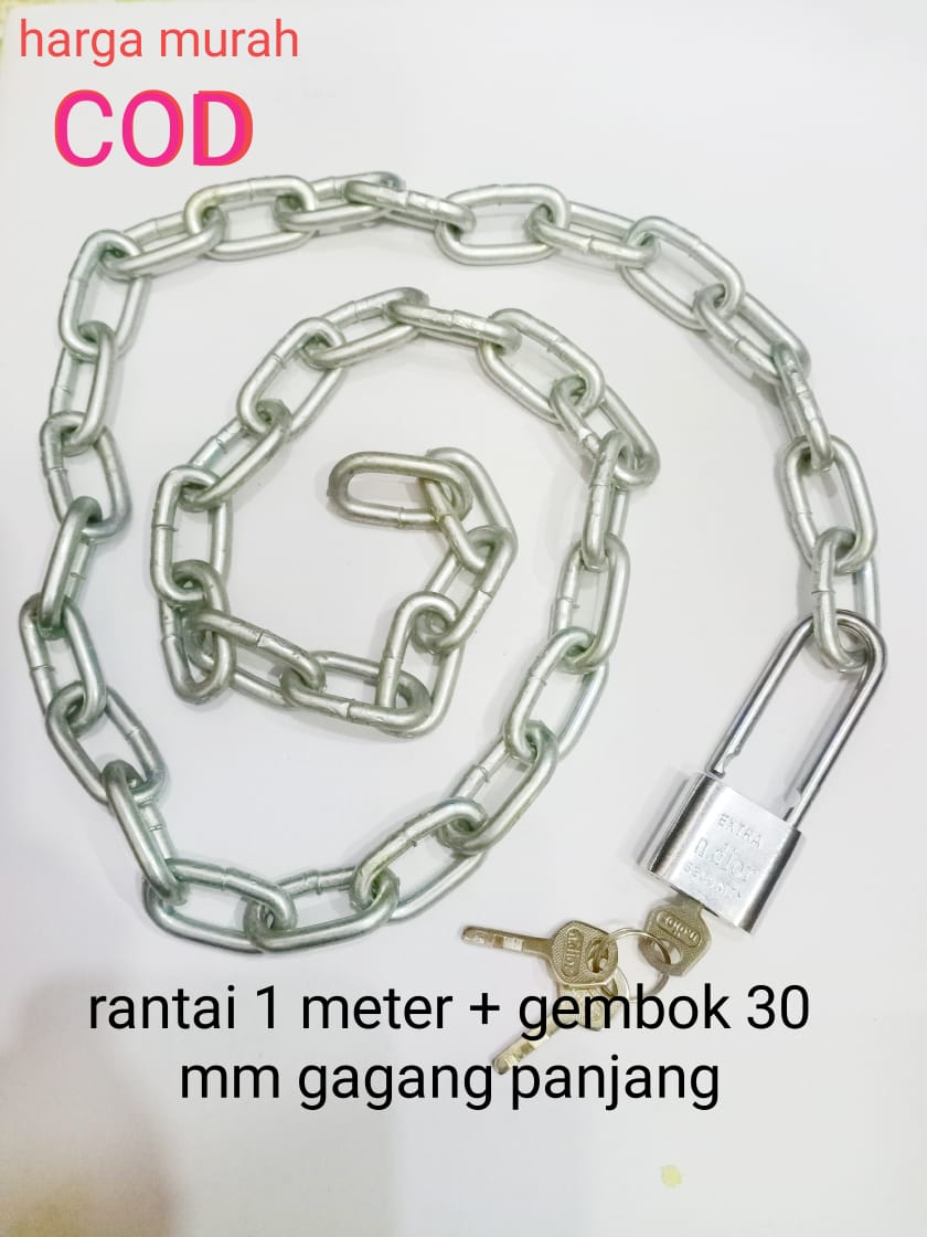 Rantai besi set gembok rantai pagar rantai sepeda rantai motor | Lazada ...