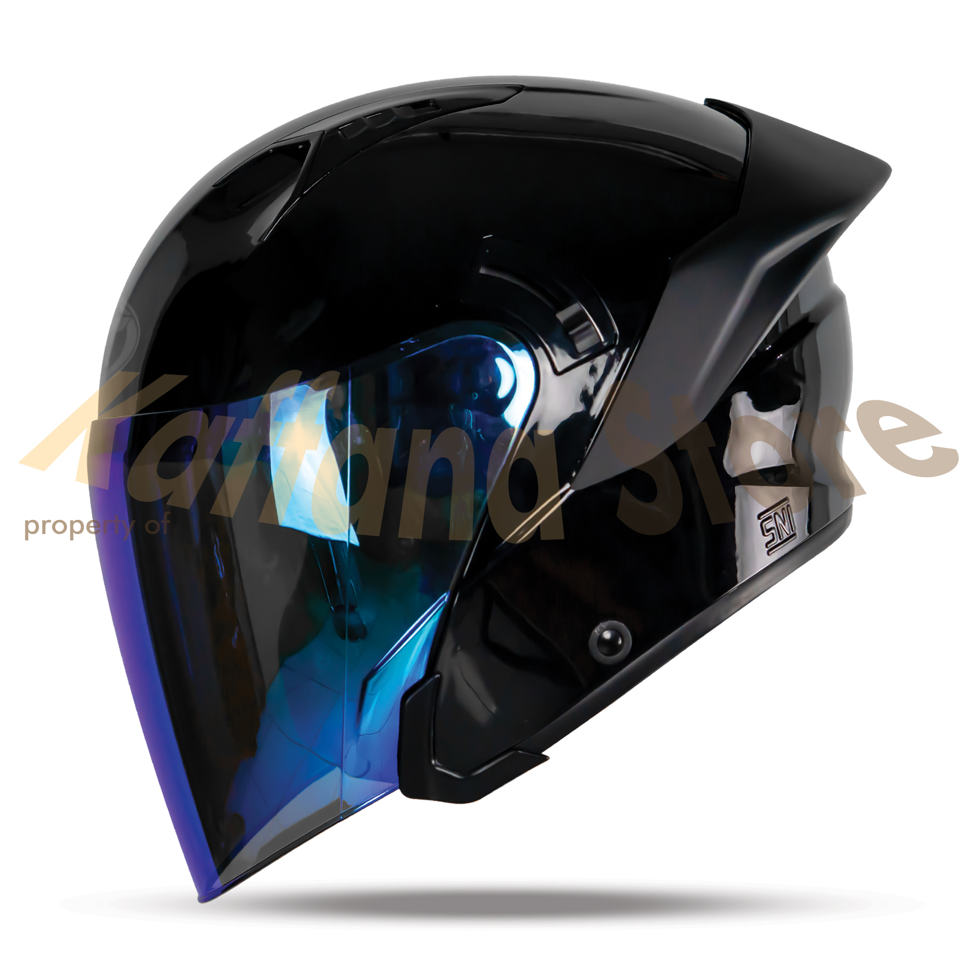 Helm KYT NFJ Black Metalic Paket Ganteng Original | Lazada Indonesia