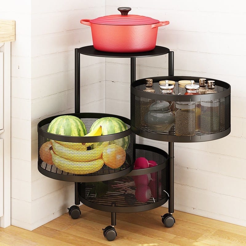 SHENAR - ASTRO - Rak Susun Besi Dapur Serbaguna Tingkat Model Bulat ...