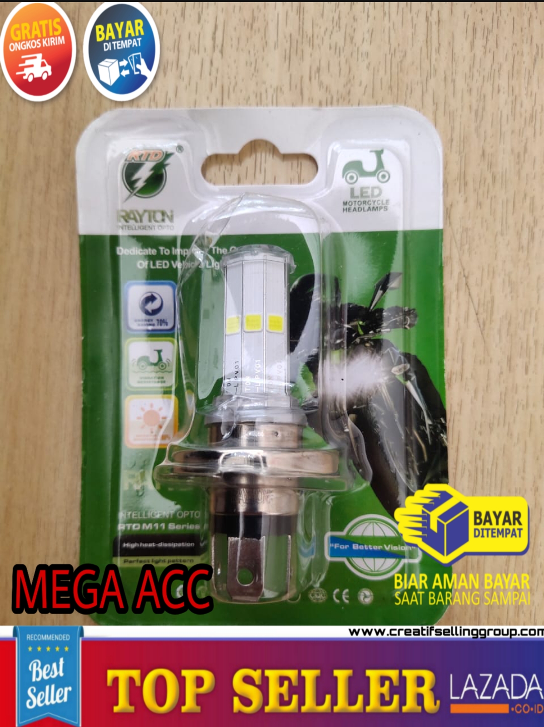 LAMPU LED 6 SISI-LED 6 MATA BUAT MOTOR SOKET H4 LAMPU UTAMA MOTOR ...