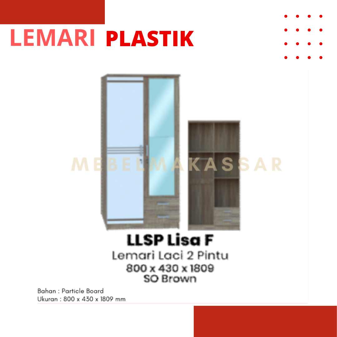 Lemari Panel 2 Pintu Kaca + Laci Luar / Lemari 2 Pintu Minimalis ...