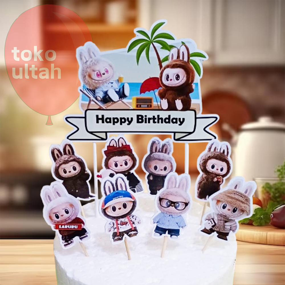 Topper Karakter Labubu untuk Hiasan / Dekorasi Kue Ulang Tahun Anak Karakter Birthday Cake ...