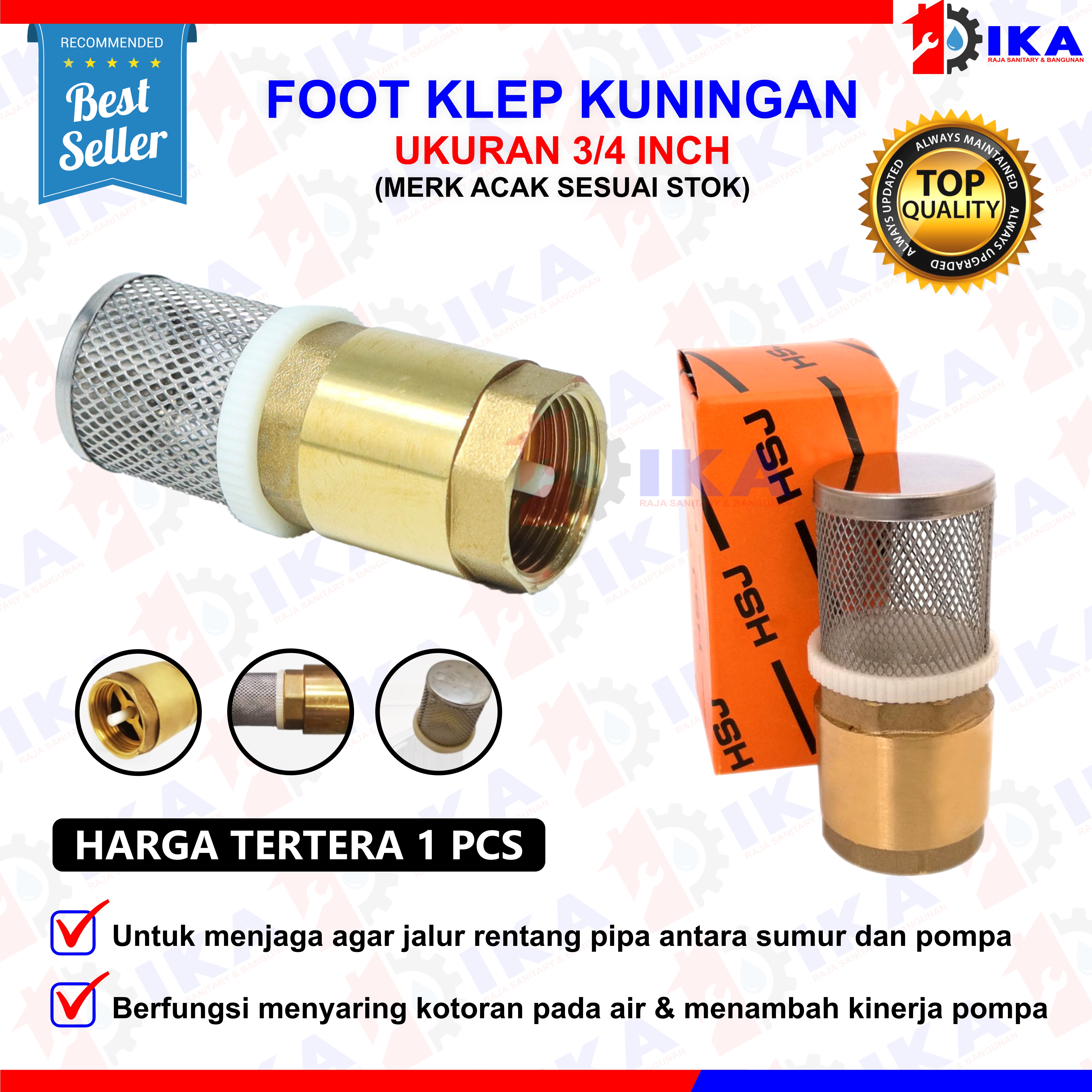 Foot klep Kuningan 3/4" Klep Kuningan 1/2 Foot valve Kuningan 1 ...