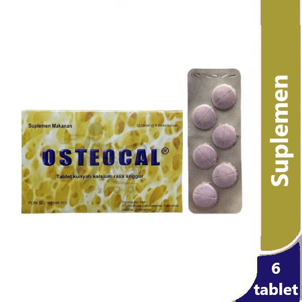 Osteocal Tablet Rasa Anggur / 6 tablet kunyah - suplemen kesehatan ...