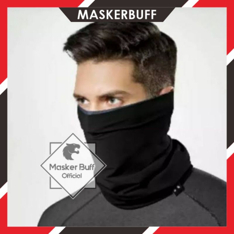 BUFF MOTOR HITAM / BANDANA MULTIFUNGSI / BUFF HITAM POLOS / BUFF WARNA ...