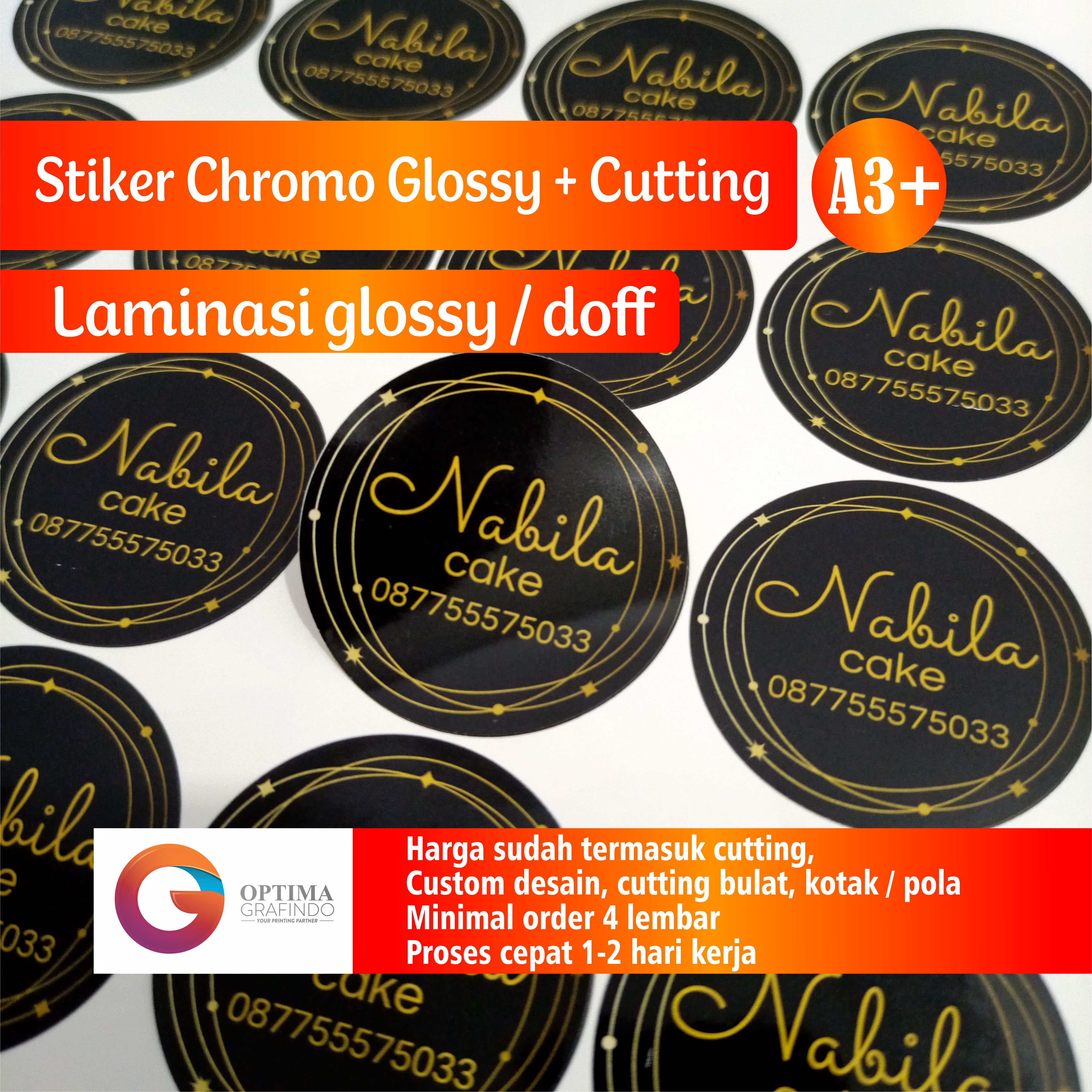 Cetak Stiker Chromo Kromo Laminasi Glossy / Doff + Cutting per lembar ...