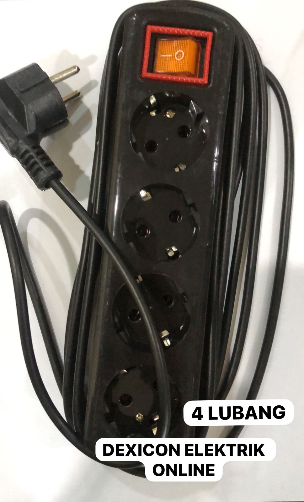 Stop kontak arde on off 4 LUBANG HITAM/BLACK - colokan listrik WARNA ...