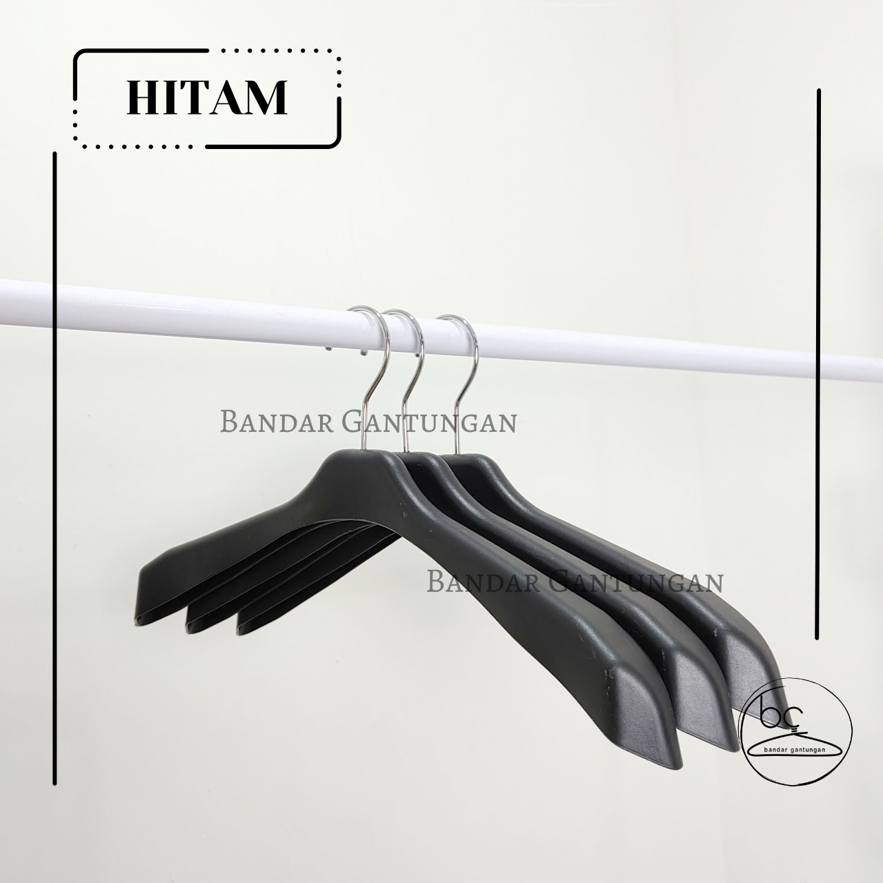 Hanger Baju Distro 181 Warna Hitam /Hanger Jas /Hanger Plastik Jaket ...